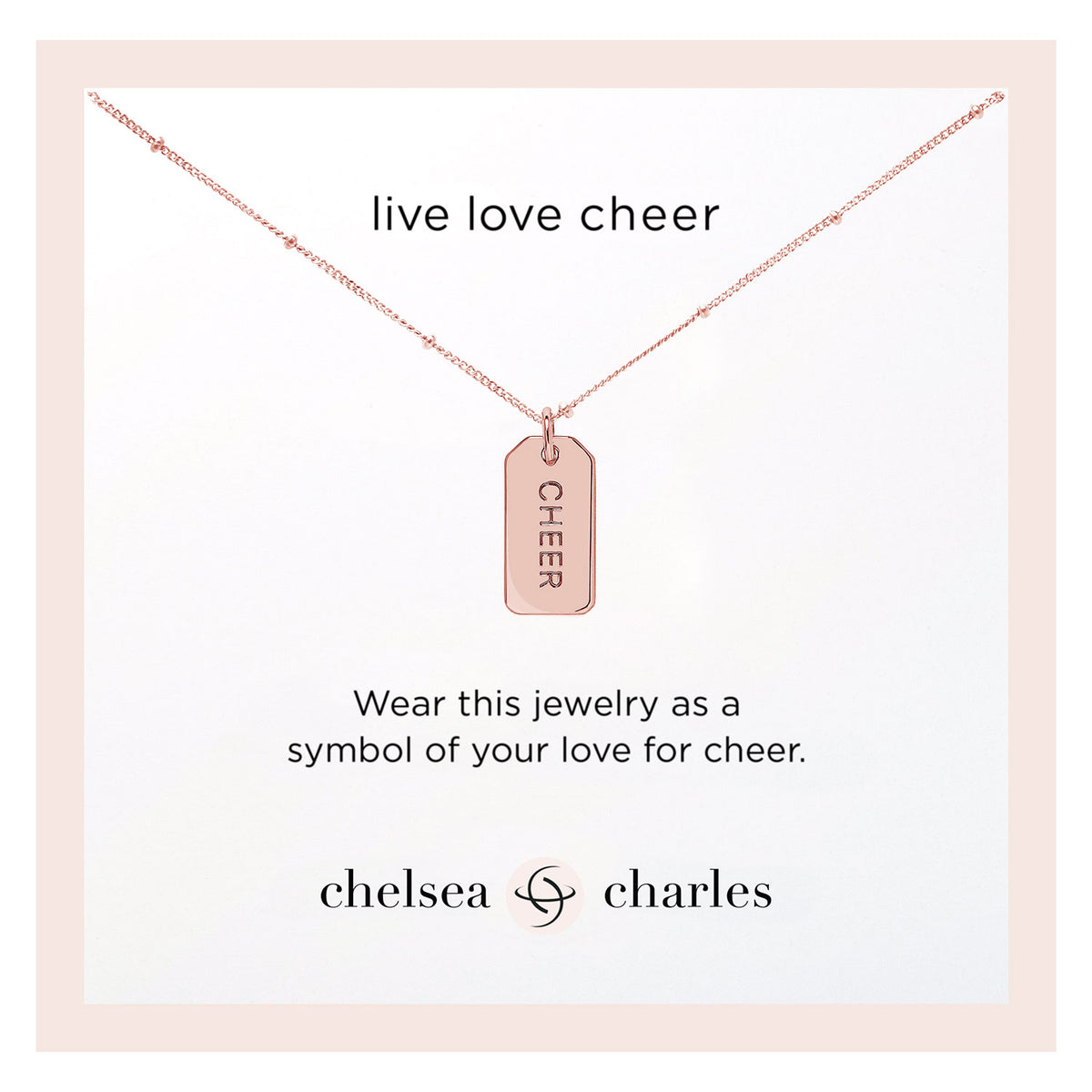 Reversible Rose Gold Cheer Charm Necklace by Chelsea Charles | Chelsea ...